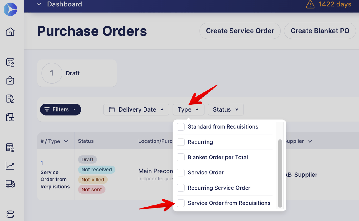 How to Create Service Orders from Requisitions